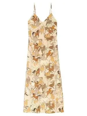 ZADIG&VOLTAIRE Horse-Print Slip Midi Dress