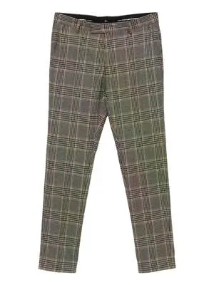 Karl Lagerfeld Checked Wool Trousers - Neutrals