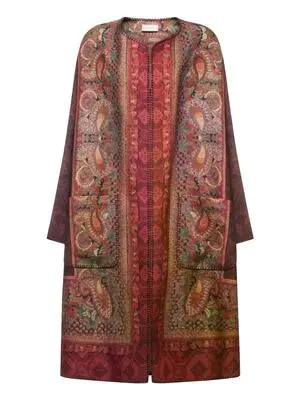 PIERRE-LOUIS MASCIA Paisley Panelled Coat - Red
