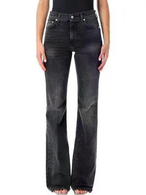 HAIKURE Flora Authentic Wash Flare Leg Jeans - Black