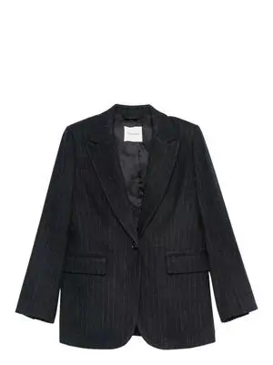 TRUE AVENUE Pinstripe Single-breasted Blazer - Blue