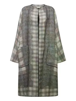 PIERRE-LOUIS MASCIA Plaid-pattern Coat - Grey