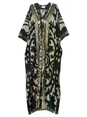 PIERRE-LOUIS MASCIA Baroque-print Maxi Dress - Black
