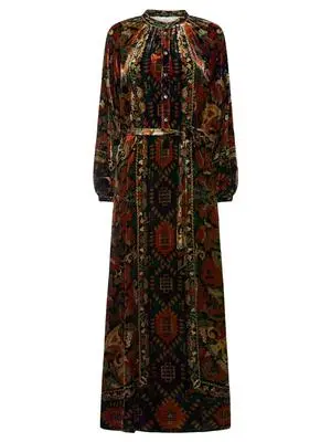 PIERRE-LOUIS MASCIA Geometric-pattern Maxi Dress - Black
