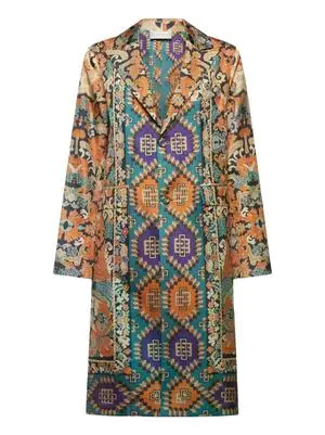 PIERRE-LOUIS MASCIA Silk Printed Single-Breasted Coat