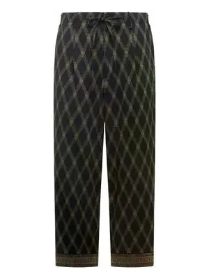 PIERRE-LOUIS MASCIA Diamond-pattern Trousers - Black