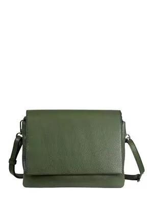 GIANNI CHIARINI Leather Flap Crossbody Bag - Green