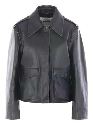 JIL SANDER Leather Jacket - Black