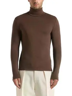 Manière De Voir Blaise Long-sleeve Roll-neck Top - Brown