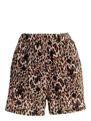 Agua Bendita Watts Quilt Leopard-print Shorts - Brown