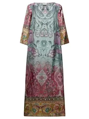PIERRE-LOUIS MASCIA Printed Bell-sleeve Dress - Pink