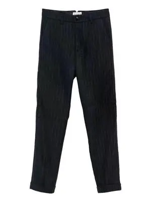 TRUE AVENUE Pinstripe Wool Trousers - Blue