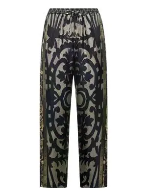 PIERRE-LOUIS MASCIA Patterned Drawstring Trousers - Black