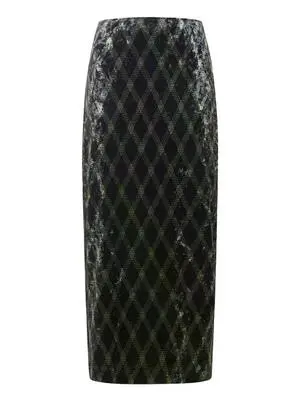 PIERRE-LOUIS MASCIA Diamond-pattern Midi Skirt - Black