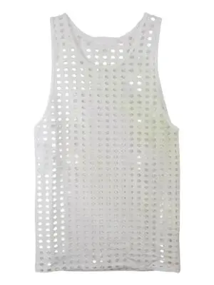 ALEXANDER DIGENOVA Laser Cut Cotton Tank Top - White