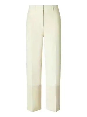 Tory Burch Contrast-cuff Trousers - Neutrals