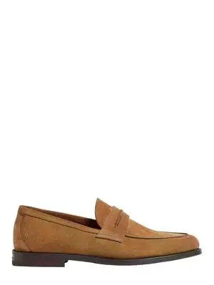 Zegna Suede Penny Loafers - Brown