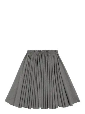 Ami Corolla Wool Midi Skirt - Grey