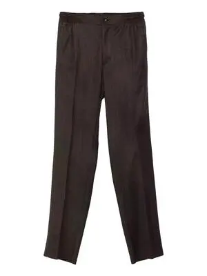 Kiton Tailored Trousers With Elasticated Waistband - Brown