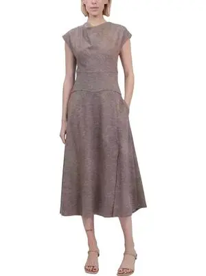 SIMKHAI Cowl-Neck Flared Dress