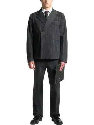Manière De Voir Gaston Pinstripe-pattern Blazer - Grey