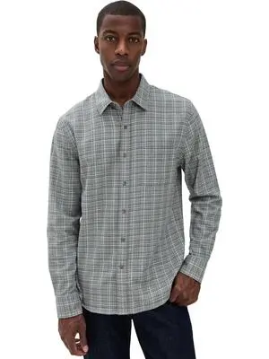 Vince Highclere Plaid Separate Placket L/s Shirt - Pistachio Combo