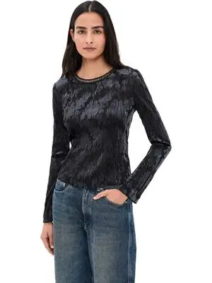 Sea Regine Burnout Long Sleeve Top - Black