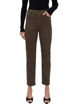 FRAME Le Sleek Straight Jeans - Leopard