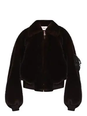 Coperni Faux Fur Bomber Jacket - Brown