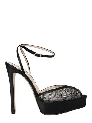 ANDREA WAZEN Katy Platform Lace 140 Heels - Black