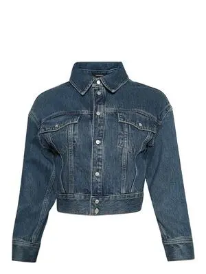 Wardrobe.NYC Denim Crop Jacket - Blue