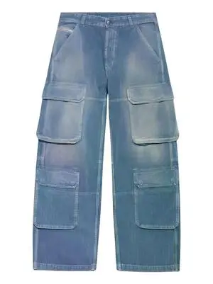 DIESEL D-touch Cargo Wide-leg Jeans - Blue