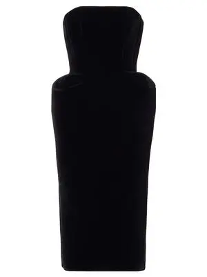 David Koma Velvet Bustier Dress - Black