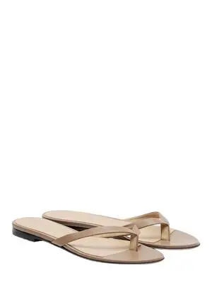 THE ROW Sacha Leather Thong Sandals - Beige