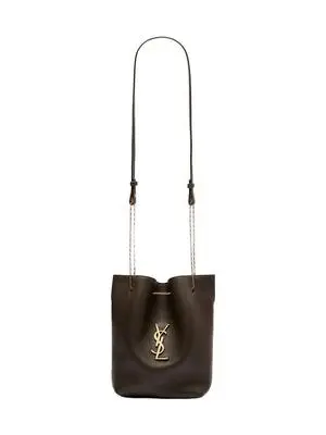 Saint Laurent Pochon Cassandre Leather Bucket Bag - Brown
