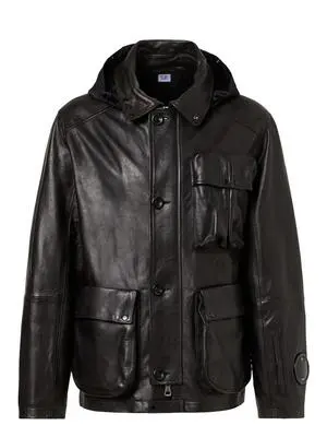 C.P. COMPANY Lens Leather Jacket - Black