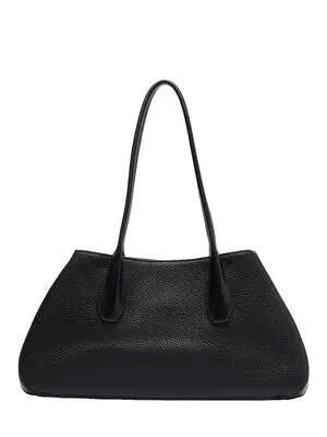 THE ROW Alger Medium Leather Shoulder Bag Black