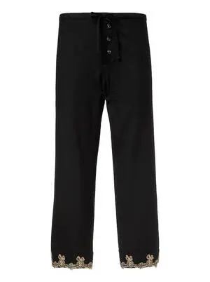 BODE Laurelist Wool Flannel Pants - Black