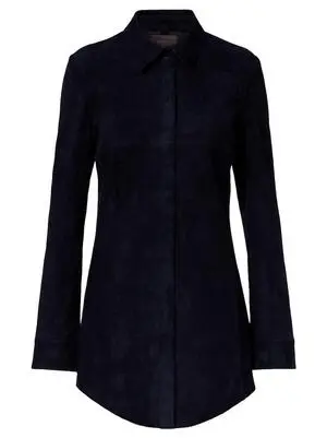 Stouls Geraldine Suede Shirt Dress - Blue