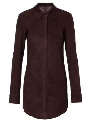Stouls Geraldine Suede Shirt Dress - Brown