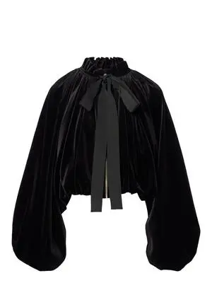 PATOU Bow-detail Velvet Jacket - Black