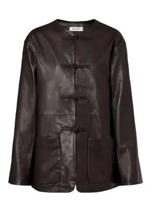 RÓHE Marie Leather Jacket - Brown