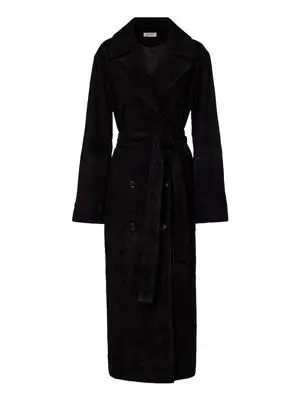 RÓHE Suede Wrap Coat - Black