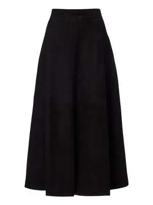 RÓHE Suede Midi Skirt - Black