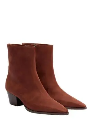 Manolo Blahnik Aliera 50 Suede Ankle Boots Brown