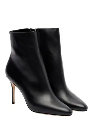 Manolo Blahnik Insopo Leather Ankle Boots - Black