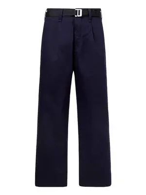 Stone Island Gabardine Straight-leg Pants With Detachable Belt - Blue