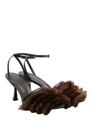 Christopher Esber Castanet Fringed Leather Sandals - Brown
