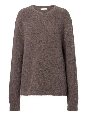 THE ROW Leorina Cashmere, Alpaca, And Silk Sweater - Brown