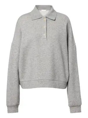 THE ROW Corzas Cashmere And Cotton Polo Sweater - Grey